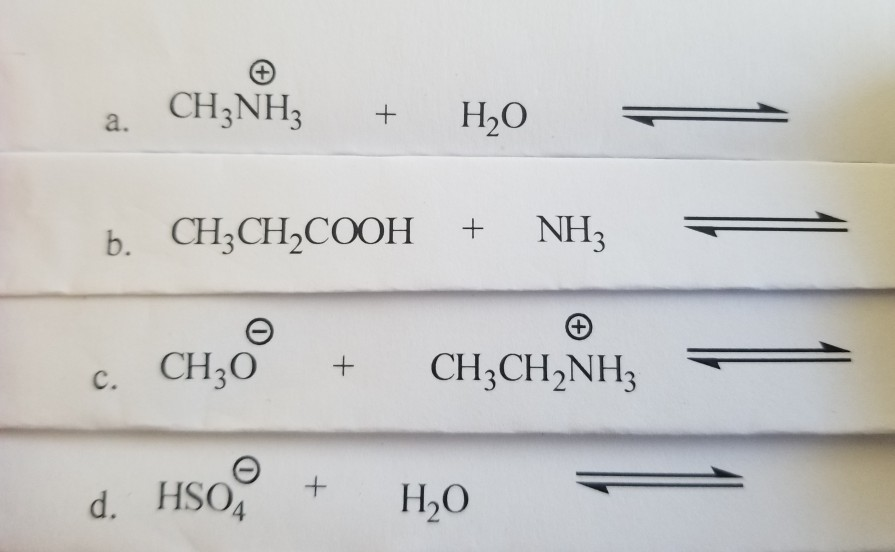 Solved In each of the acid base reactions use curved arrows | Chegg.com