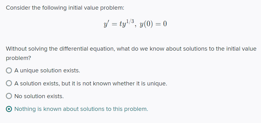 Solved Consider the following initial value problem: y' = | Chegg.com