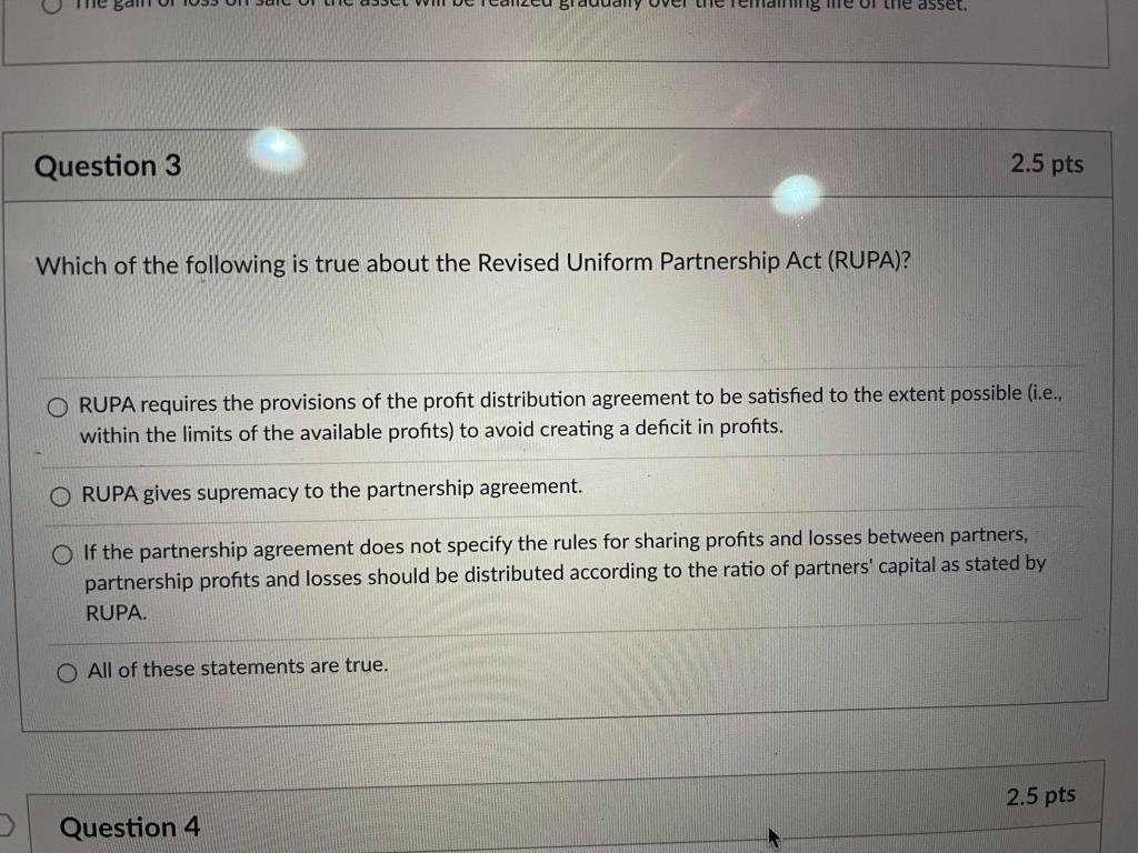 Solved the asset. Question 3 2.5 pts Which of the following | Chegg.com