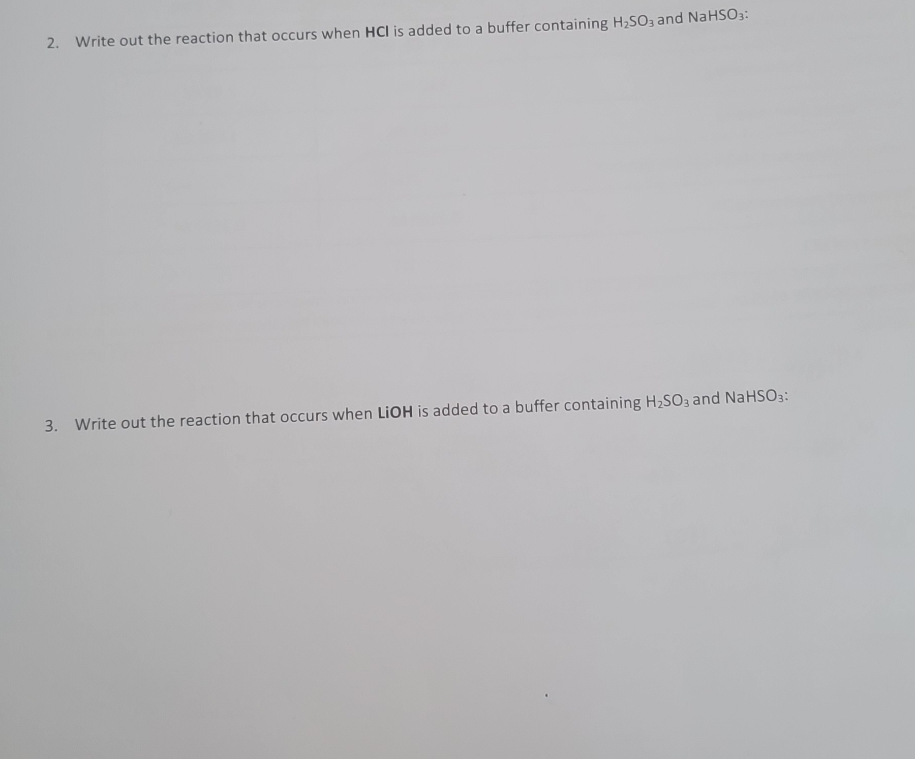 Solved 2. Write out the reaction that occurs when HCl is | Chegg.com
