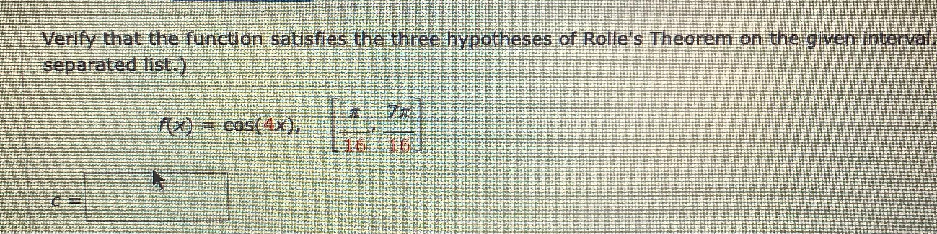 Solved Verify that the function satisfies the three | Chegg.com