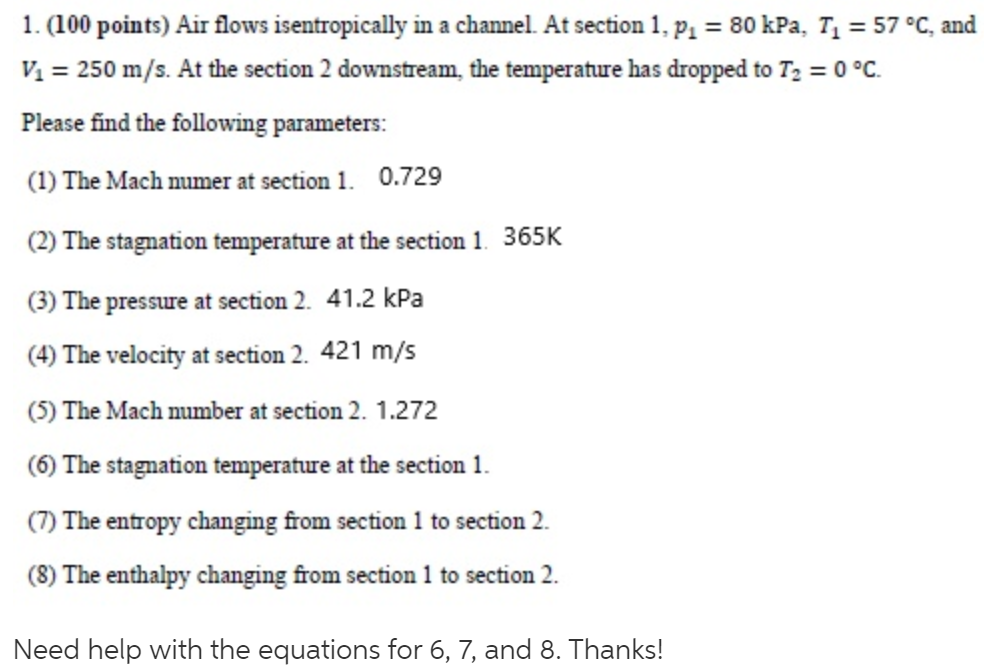 Solved 1. (100 points) Air flows isentropically in a | Chegg.com