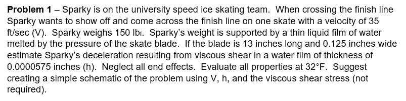 Solved Problem 1 - Sparky is on the university speed ice | Chegg.com