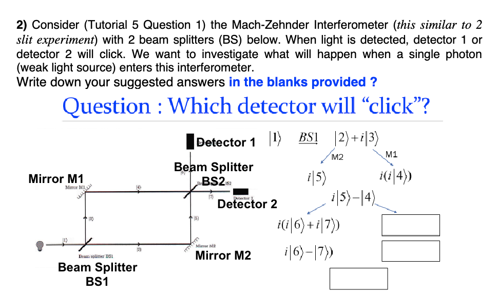Solved 2) Consider (Tutorial 5 Question 1) the Mach-Zehnder | Chegg.com