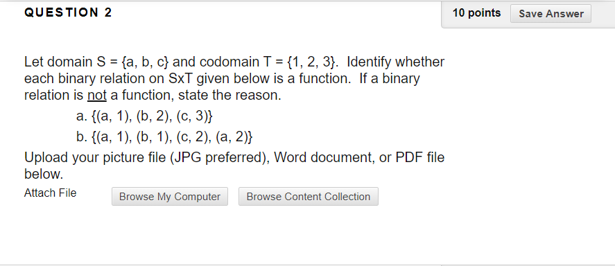 Solved QUESTION 2 10 points Save Answer Let domain S = | Chegg.com
