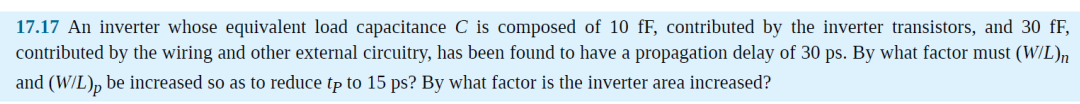 Solved 17.17 An inverter whose equivalent load capacitance C | Chegg.com