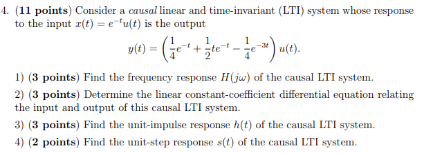 Solved Consider a causal linear and time-invariant (LTI) | Chegg.com