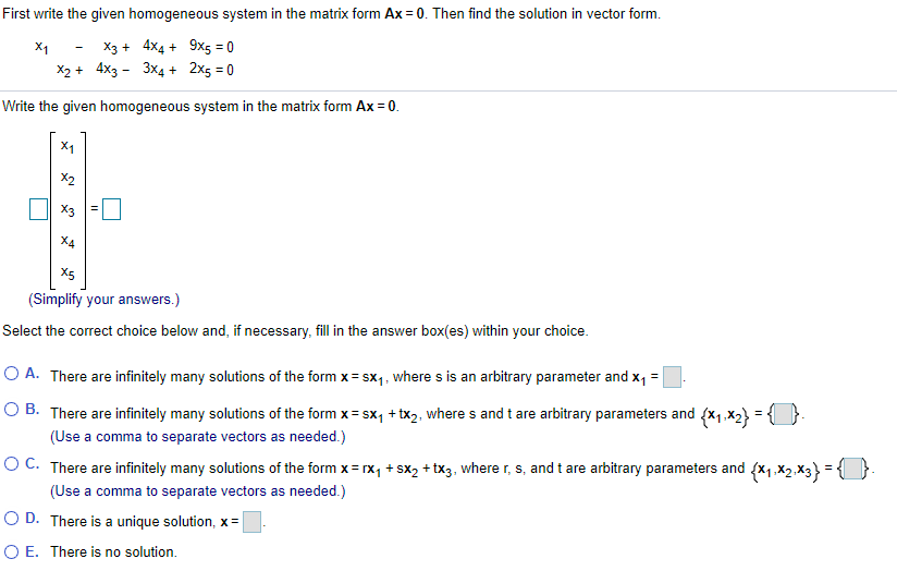 Solved First write the given homogeneous system in the | Chegg.com