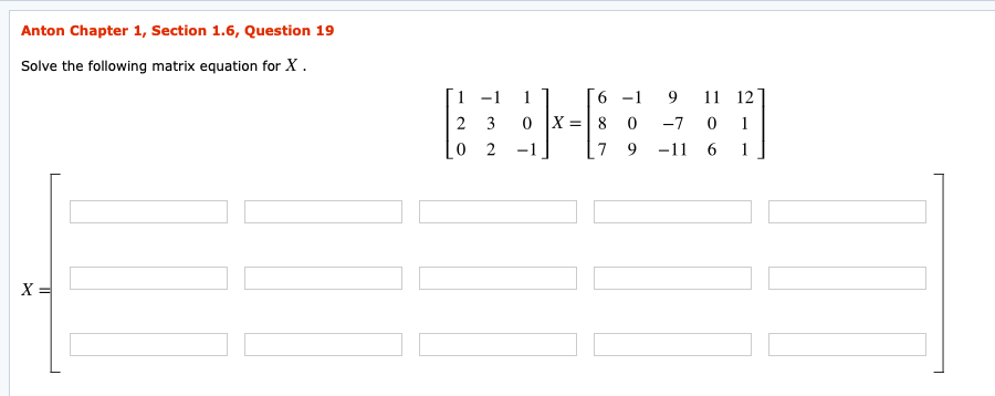 Solved Anton Chapter 1, Section 1.6, Question 19 Solve the | Chegg.com