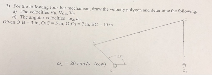 Solved chanism, draw the velocity polygon and determine the | Chegg.com