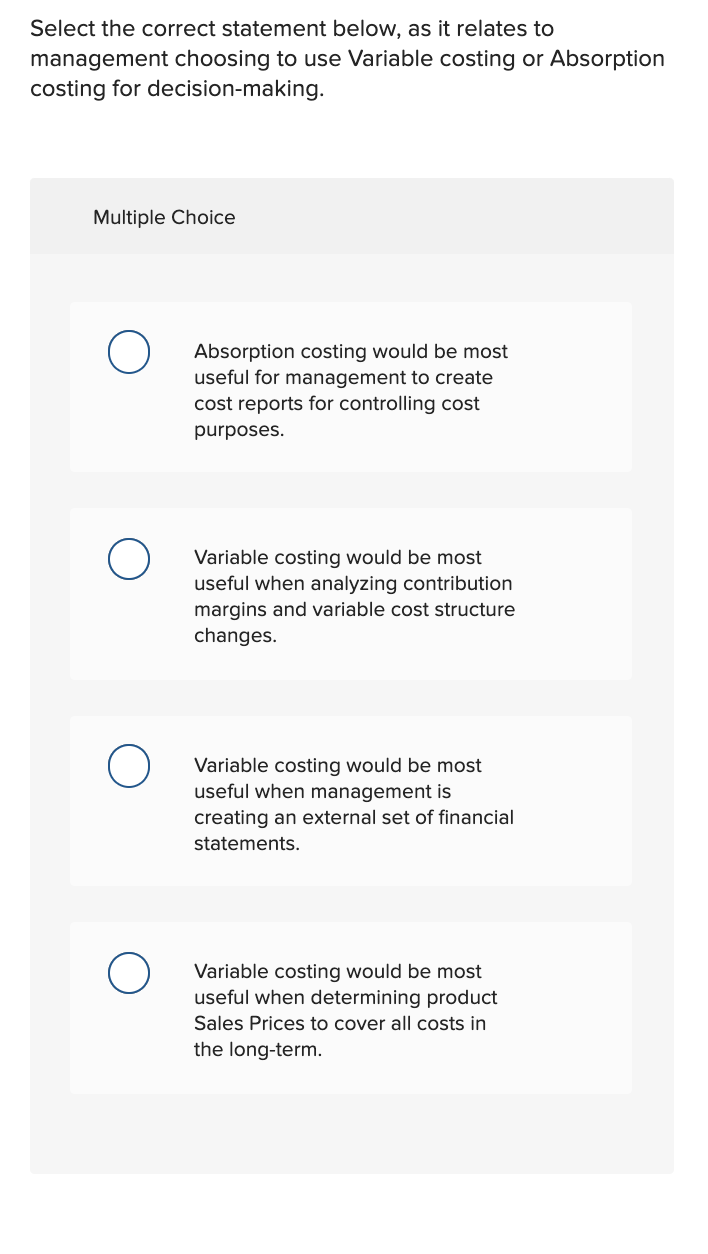 Solved Select the correct statement below, as it relates to | Chegg.com