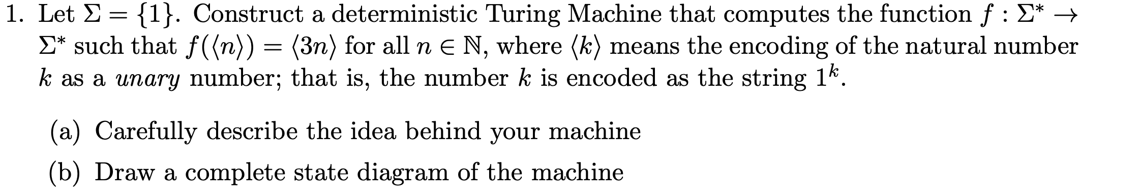 Solved 1 Let 1 Construct A Deterministic Turing 