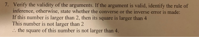 Solved Verify the validity of the arguments. If the argument | Chegg.com