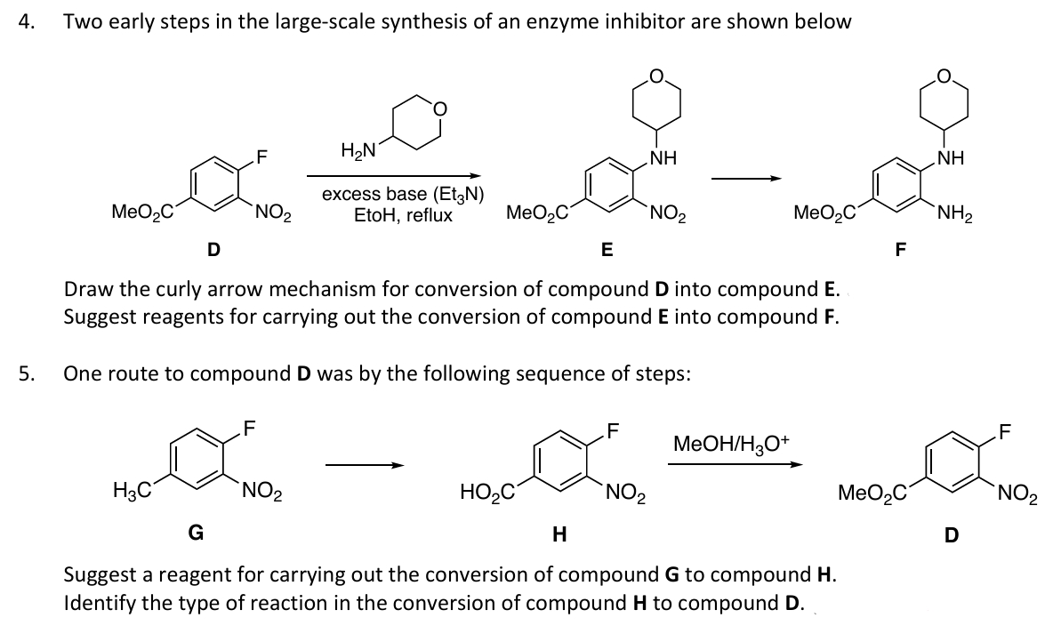 Solved Two early steps in ﻿the large-scale synthesis of an | Chegg.com
