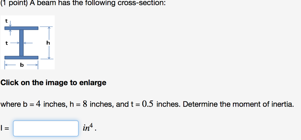 Solved (1 point) A beam has the following cross-section: | Chegg.com
