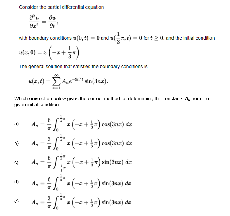 Solved Consider the partial differential equation | Chegg.com