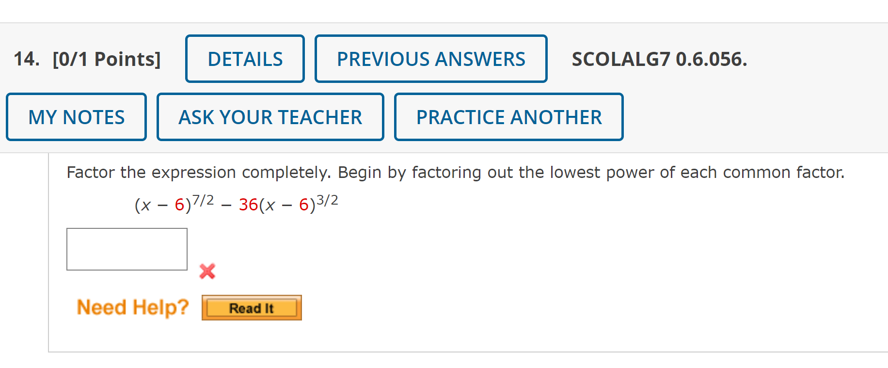 Solved 14. [0/1 Points] DETAILS PREVIOUS ANSWERS SCOLALG7 | Chegg.com
