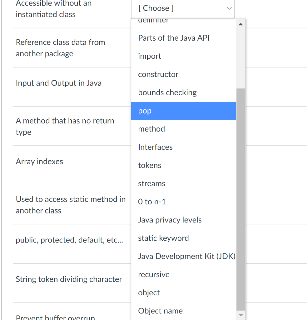 Solved Data Structure portion of a class [ Choose ] [ | Chegg.com