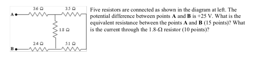 Solved Five resistors are connected as shown in the diagram | Chegg.com