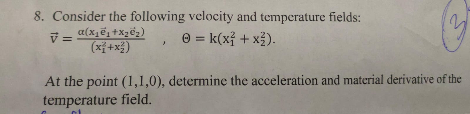 Solved Consider the following velocity and temperature | Chegg.com