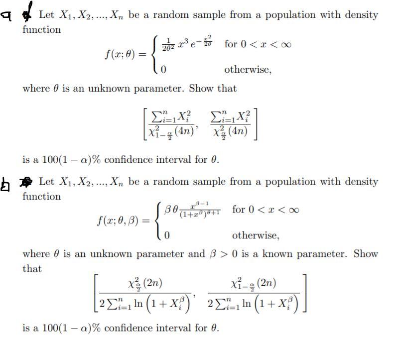 Solved A Of Of Q Let X1 X2 X Be A Random Sample