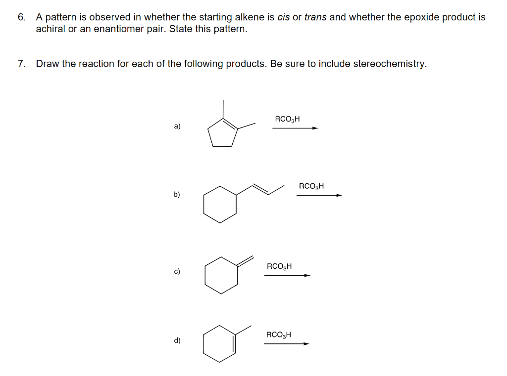 Solved Application 5. For this experiment, the epoxide | Chegg.com