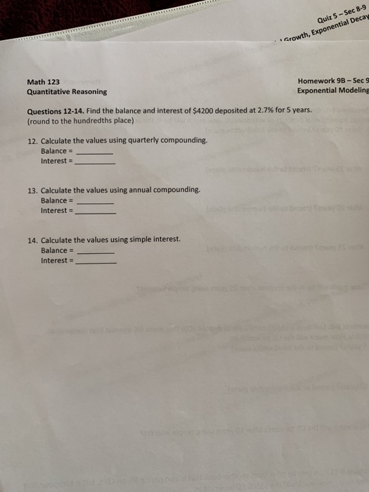 Solved Math 123 Quantitative Reasoning Homework 7A-Sec7 | Chegg.com