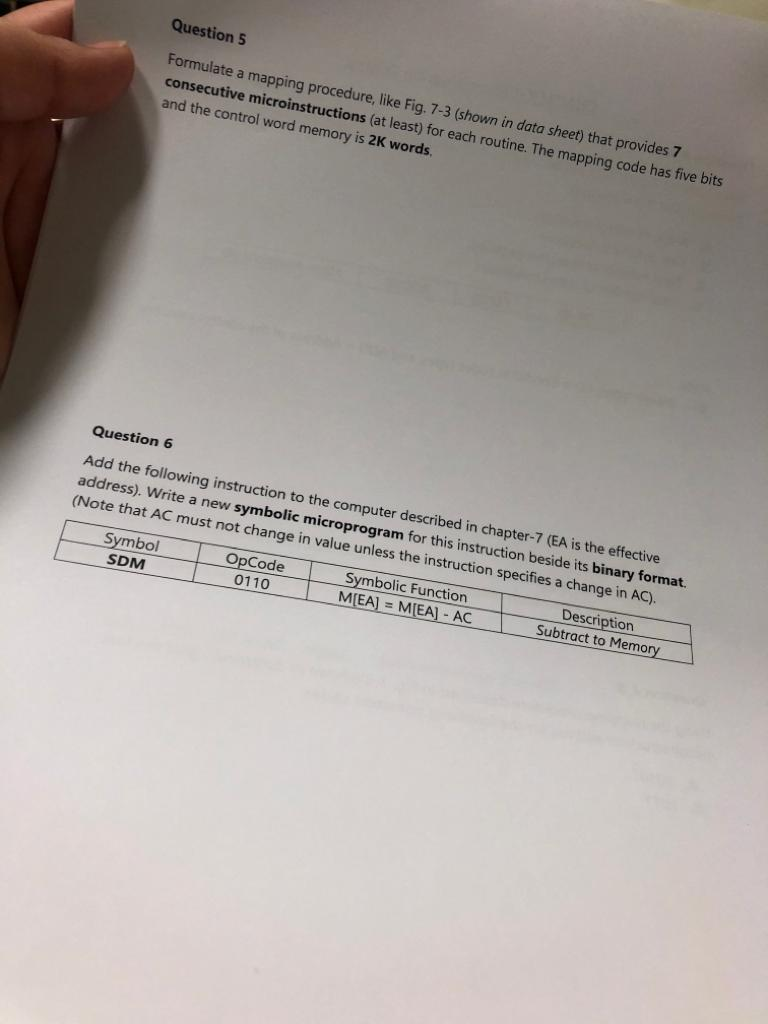 Question 5 Formulate a mapping procedure, like Fig. | Chegg.com