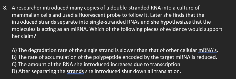 Solved A researcher introduced many copies of a | Chegg.com
