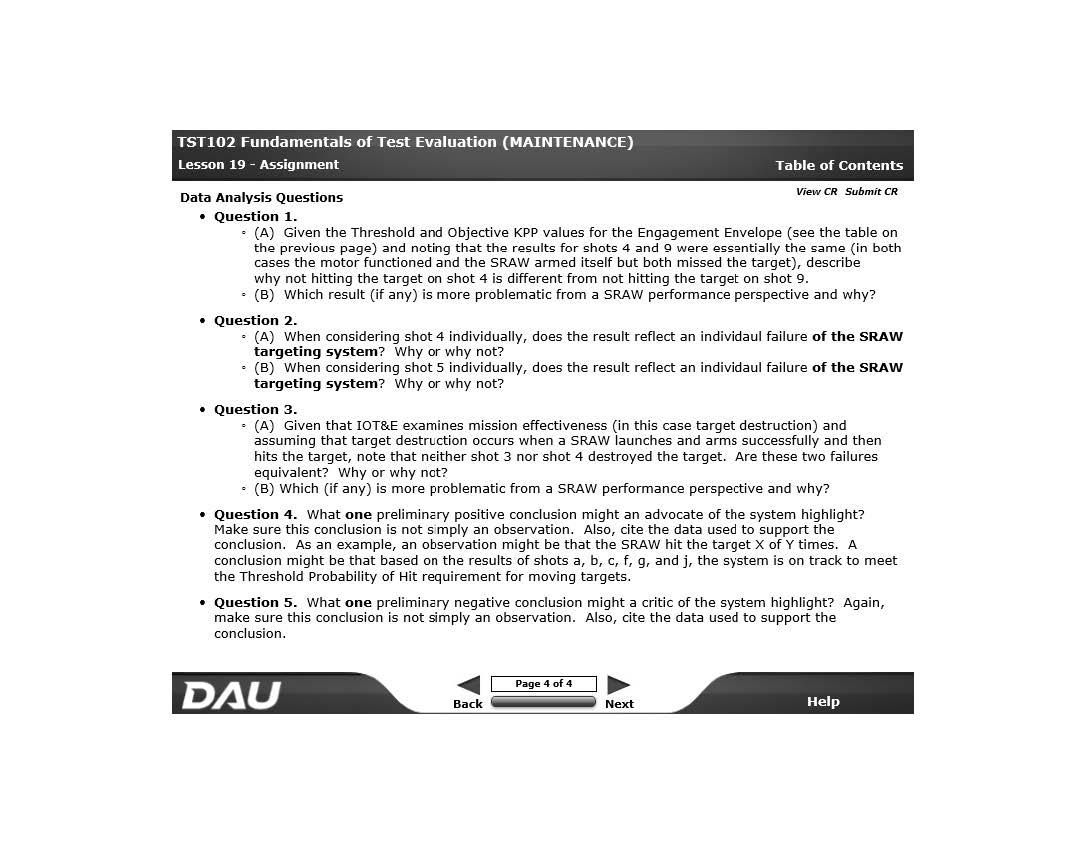 Solved TST102 Fundamentals of Test Evaluation (MAINTENANCE) | Chegg.com