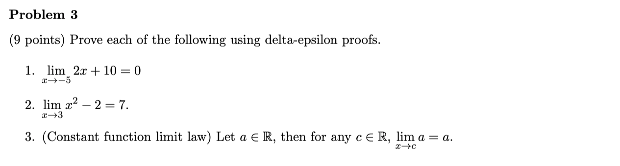 Solved Problem 3 (9 points) Prove each of the following | Chegg.com