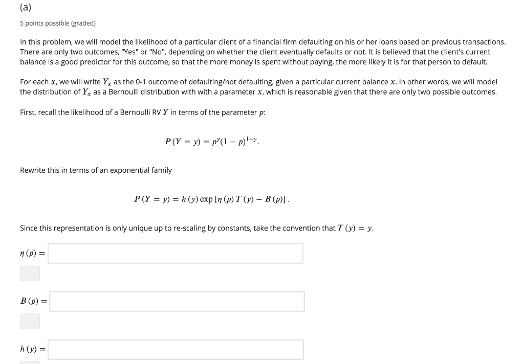 Solved (a) 5 points possible (graded) In this problem, we | Chegg.com
