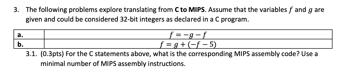 Solved 3. The following problems explore translating from C | Chegg.com