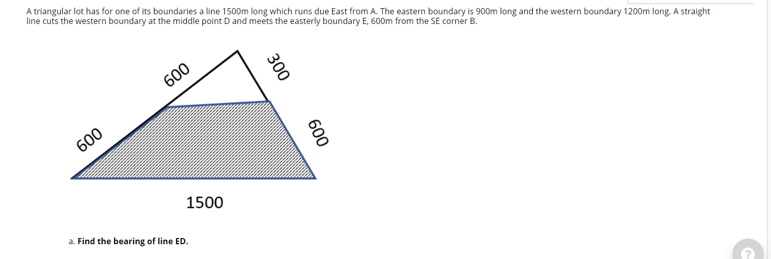 Solved A triangular lot has for one of its boundaries a line | Chegg.com