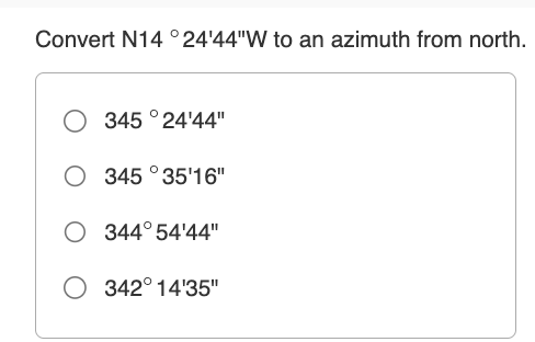 Solved Convert the bearings to azimuths from north, and | Chegg.com