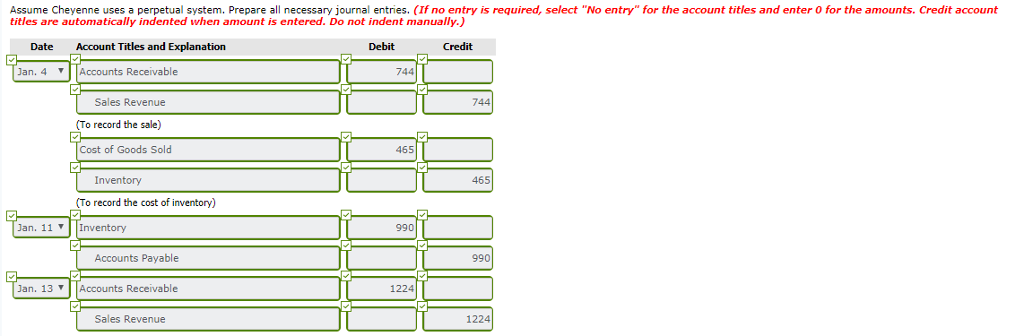 Solved Exercise 8-9 (Part Level Submission) Cheyenne Company | Chegg.com