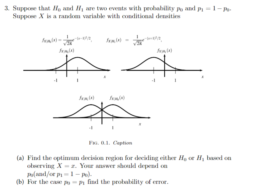 Solved Suppose that H0 and H1 are two events with | Chegg.com