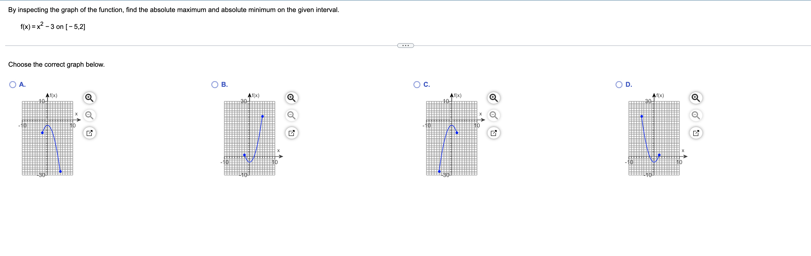 Solved By inspecting the graph of the function, find the | Chegg.com