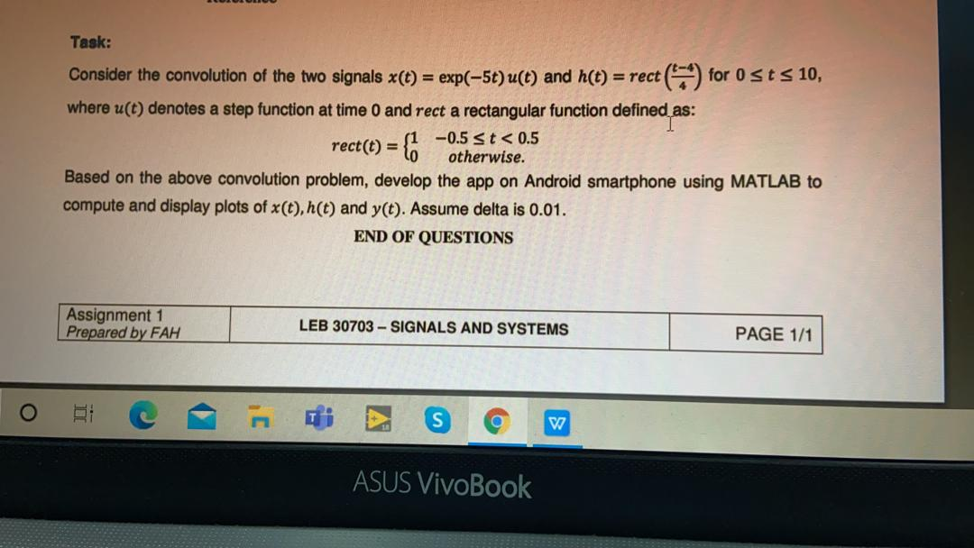 =rect Task: Consider the convolution of the two | Chegg.com