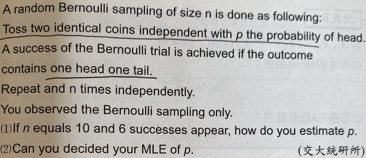 Solved A Random Bernoulli Sampling Of Size N Is Done As