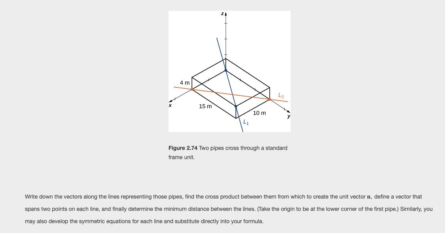 Solved Distance between Two Skew Lines Figure 2.73 | Chegg.com