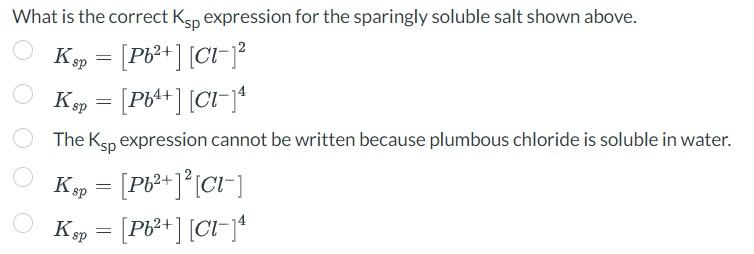 Solved Ihis beaker contains a saturated solution of plumbous | Chegg.com