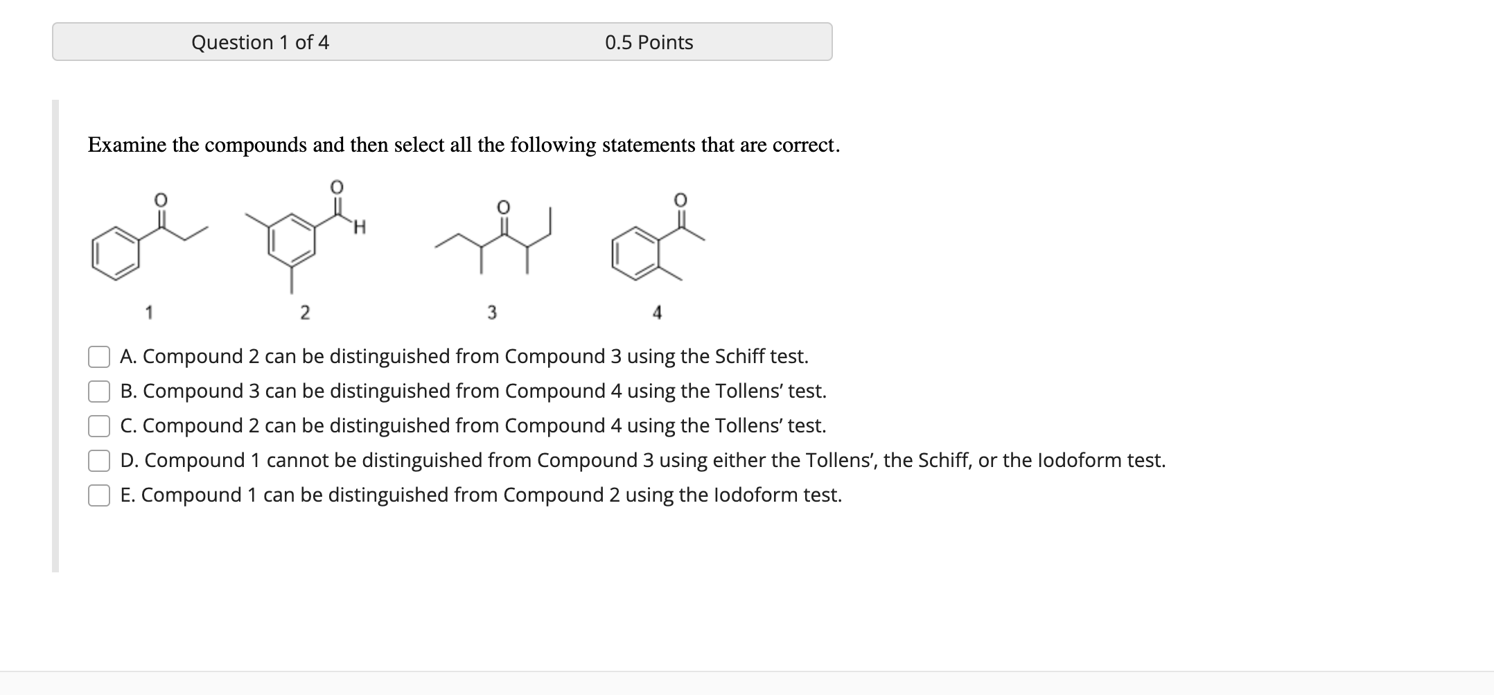 Solved Examine the compounds and then select all the | Chegg.com