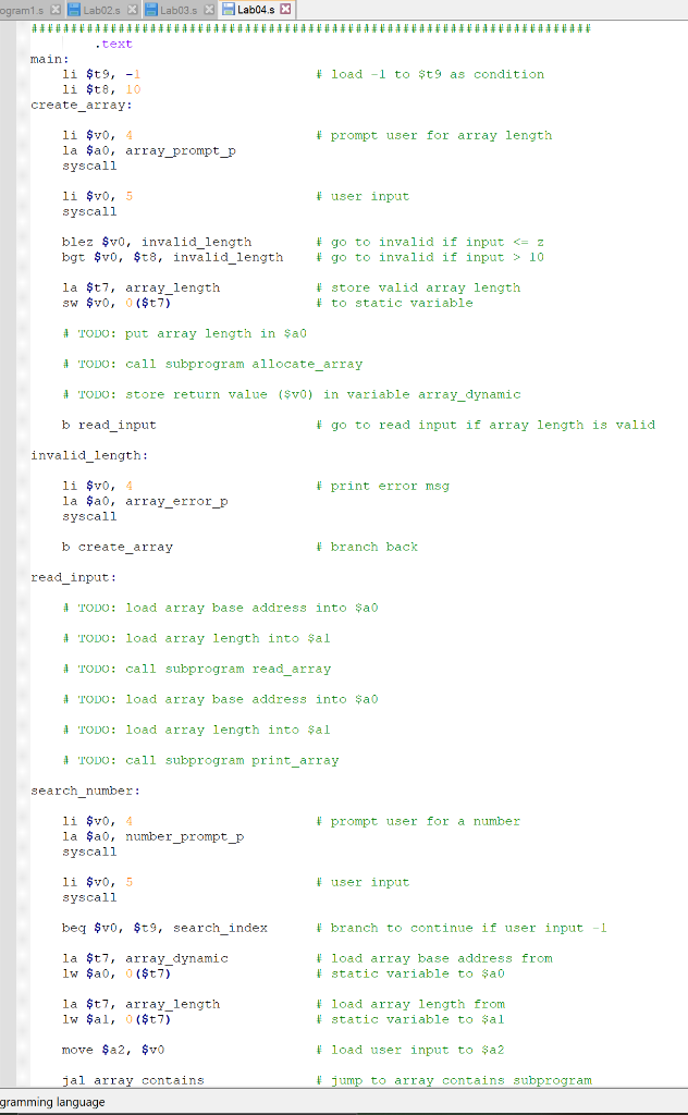 Solved Write subprograms allocate_array, array_contains, and | Chegg.com