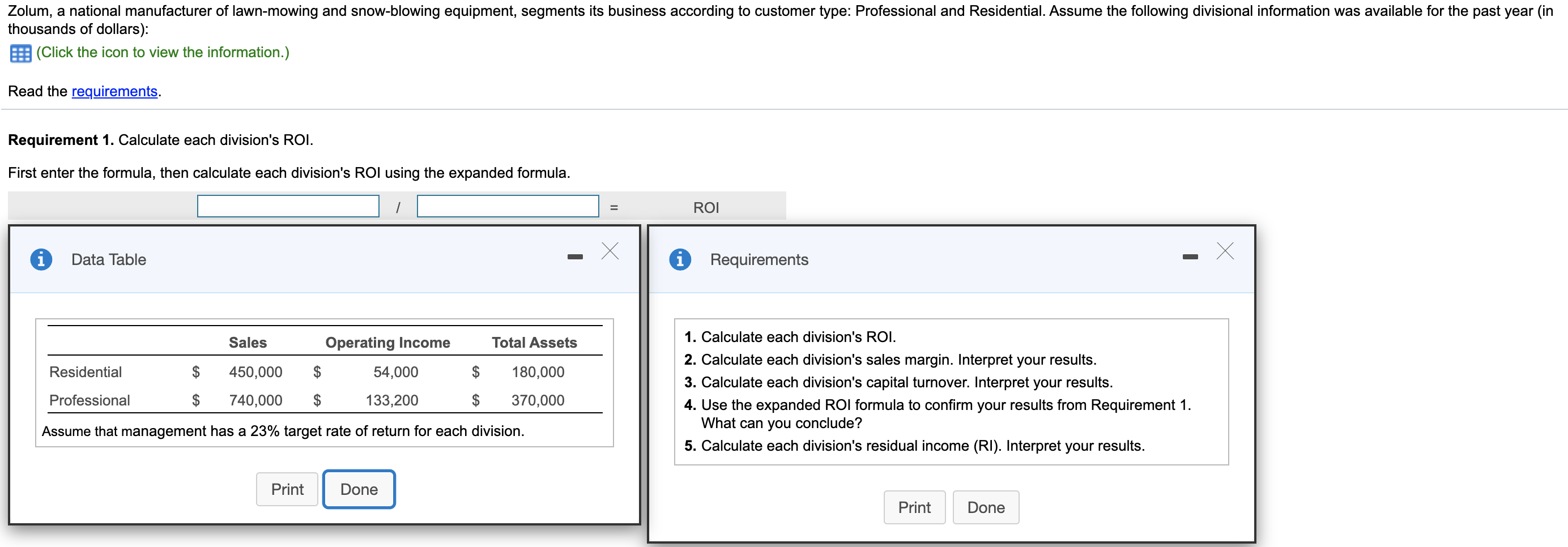 Solved Zolum, a national manufacturer of lawn-mowing and | Chegg.com