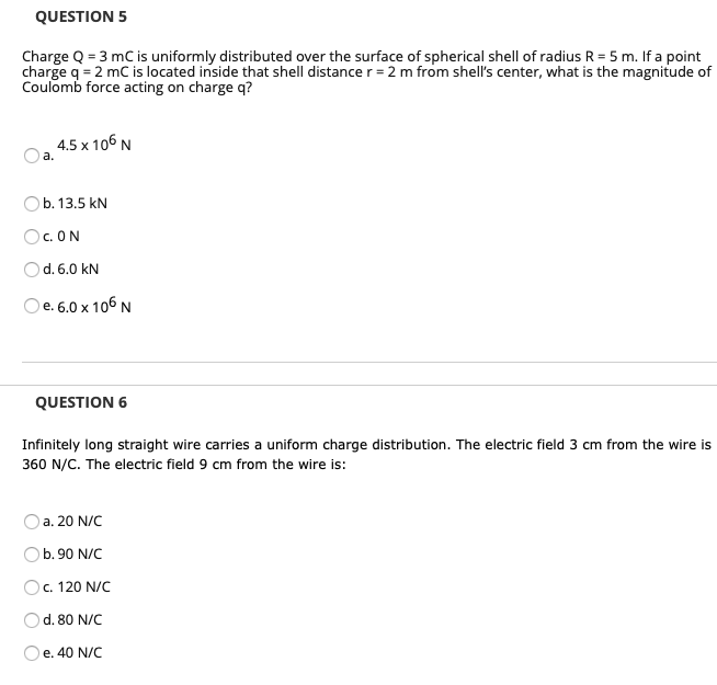 Solved QUESTION 5 Charge Q = 3 mC is uniformly distributed | Chegg.com