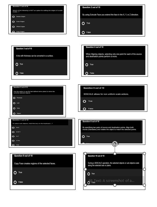 Autodesk AutoCAD 3D , 3D Object PTMultiple Choice | Chegg.com