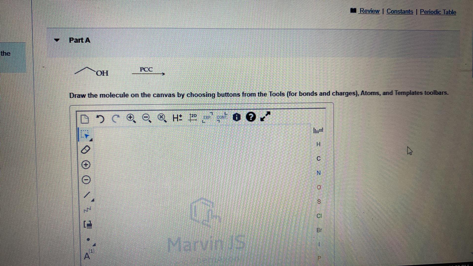 Solved Draw the molecule on the canvas by choosing buttons | Chegg.com