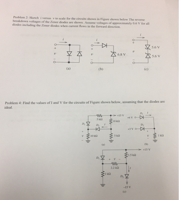 Solved Sketch i versus v to scale for the circuits shown in | Chegg.com