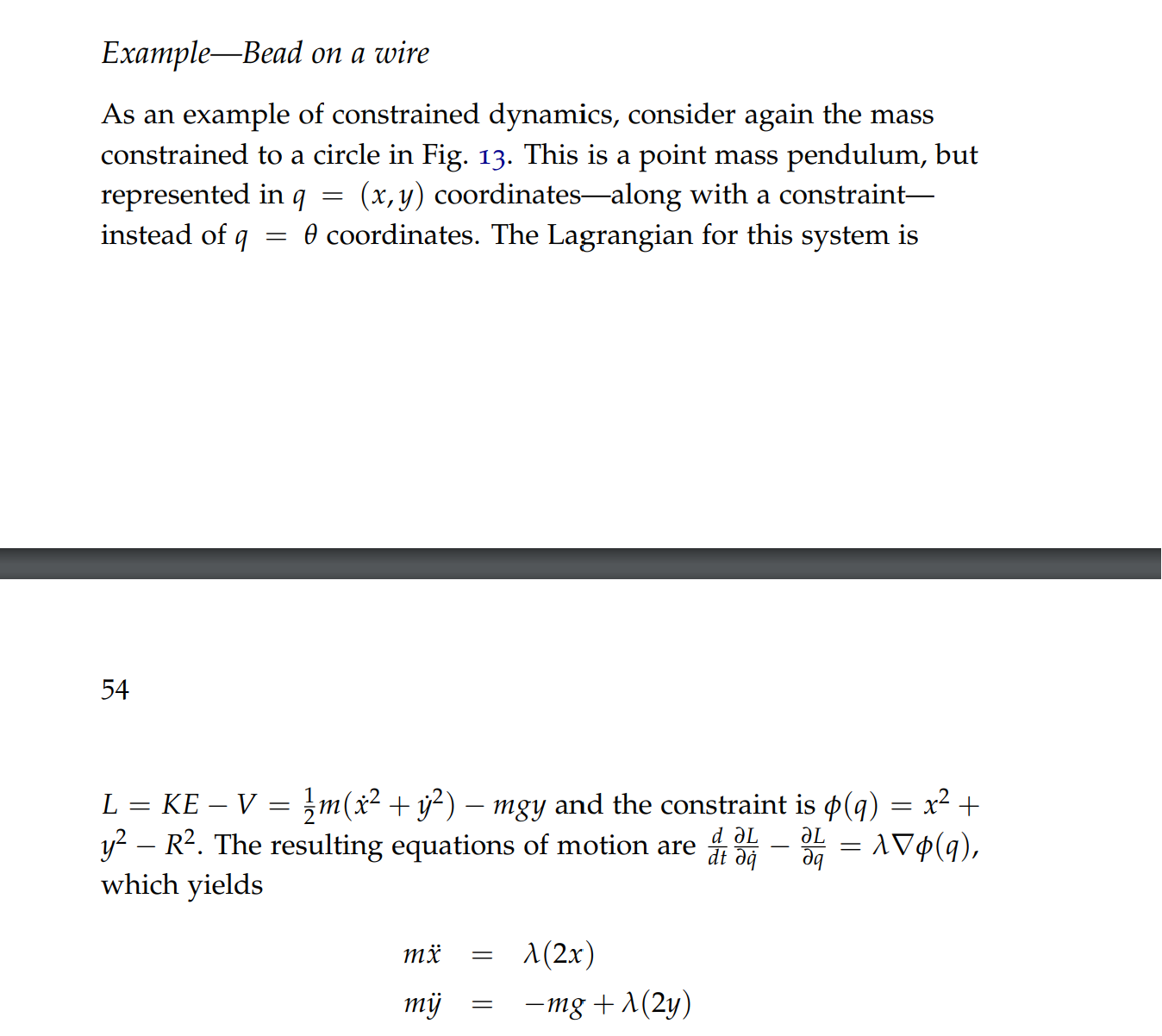 Solved we are learning constrained Euler Lagrange equations. | Chegg.com